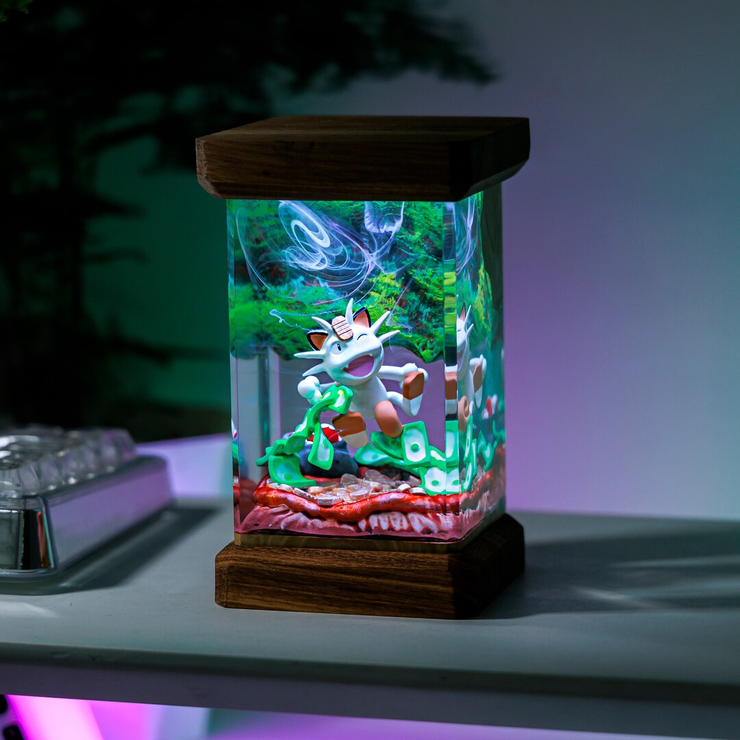 MEOWTH Pokemon Resin Diorama Lamp, Custom Diorama Kit, Pokemon Gifts ...