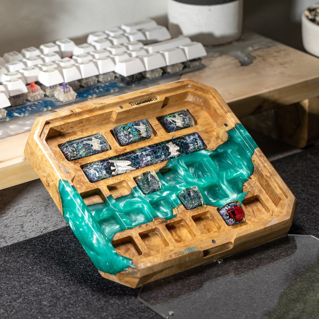 Wood Resin Keycap Storage, Custom Keycap Holder, Artisan Keycap Storage ...