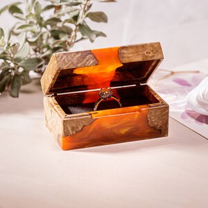 Engagement Custom Ring Box, Resin & Wood Engagement Ring Box, Wedding ...