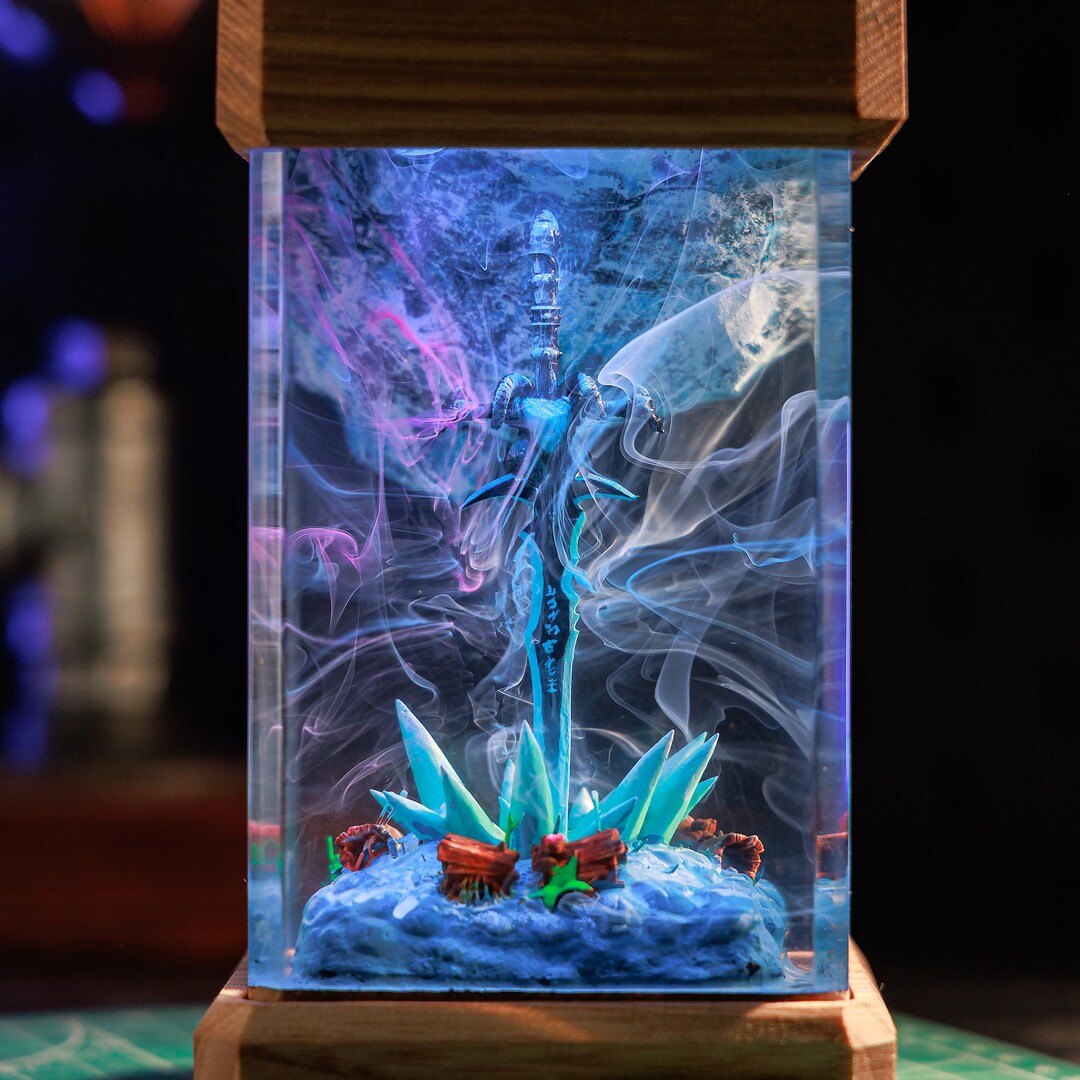 Sword Frostmourne Resin Epoxy Lamp, Custom Li.ch Ki.ng Night Light ...