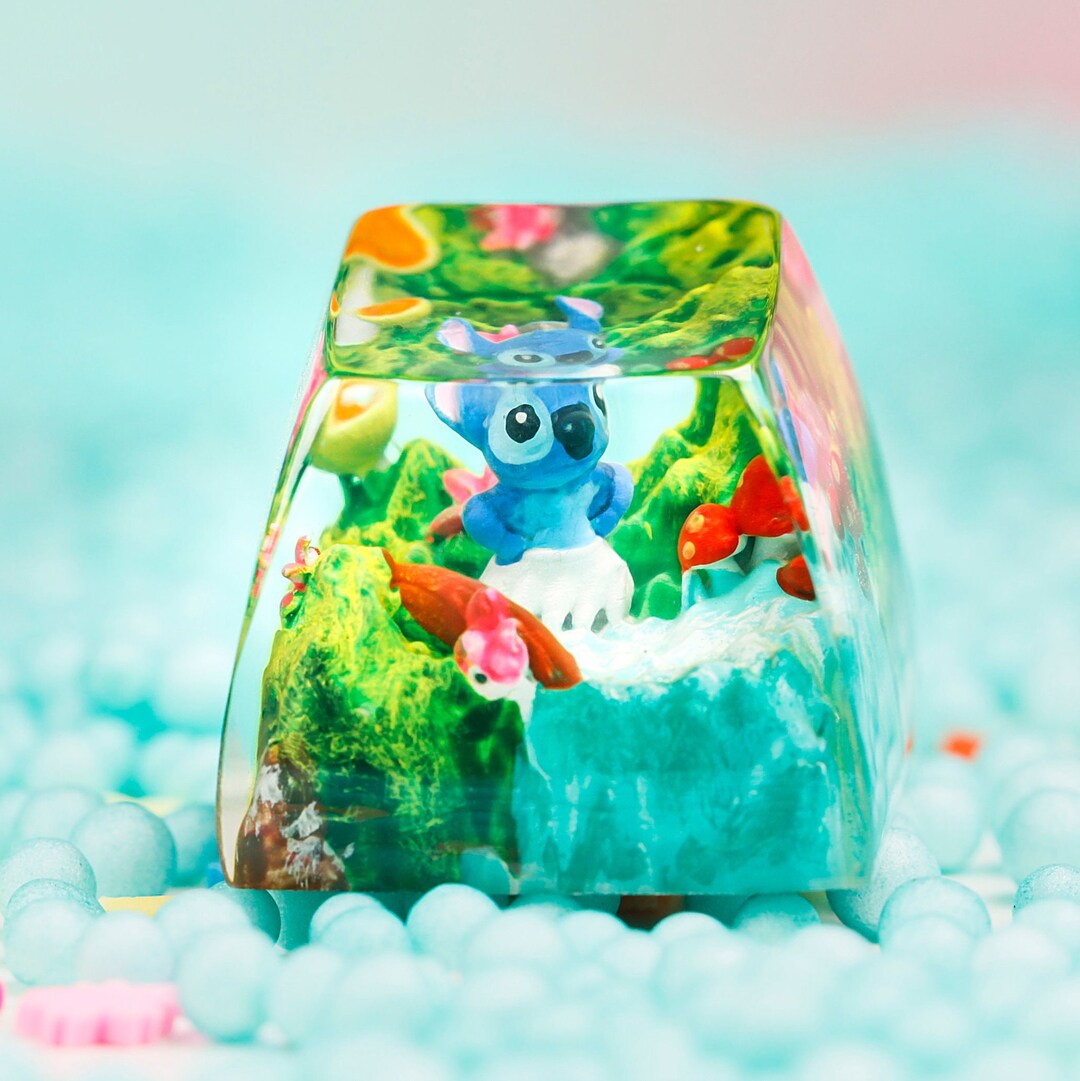Stitch Custom Artisan Keycap, Keycaps Resin, Keycap Handmade SA Keycaps ...