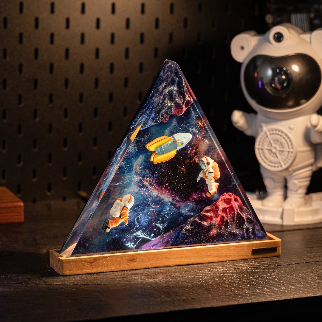 INTERSTELLAR EPOXY LAMP, Resin and Wood Night Light, Resin Wood Art ...
