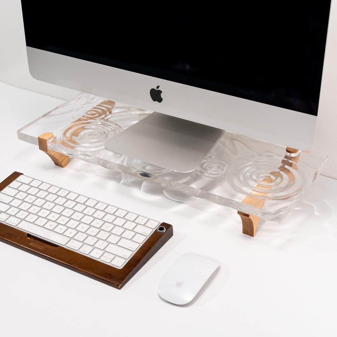 Custom Transparent Resin Monitor Stand, Resin Monitor Imac Stand ...
