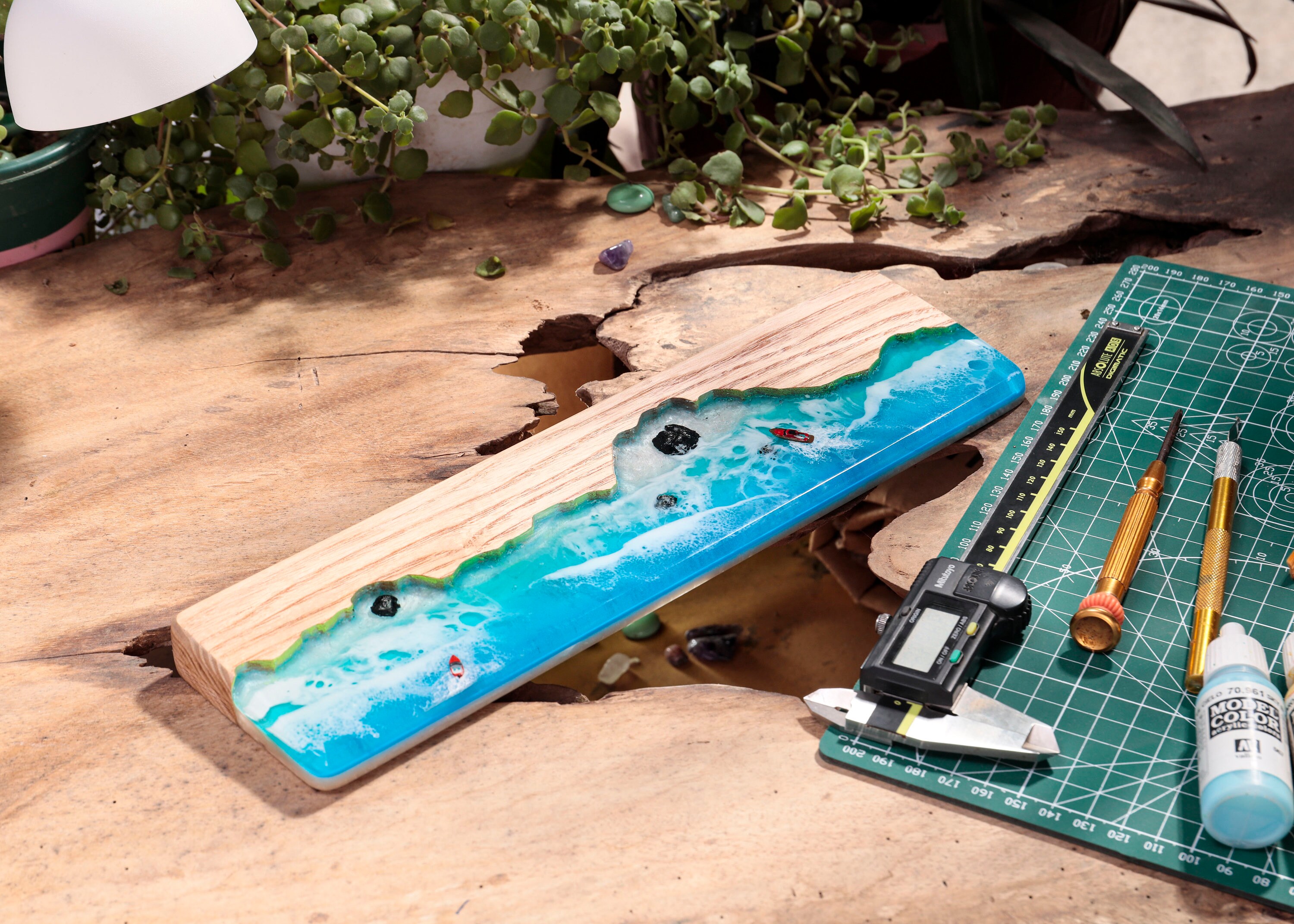 The Far Beach Artisan Wrist Rest, Resin Keyboard Wrist Rest, Custom ...