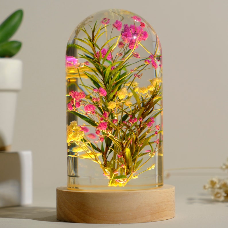 BABY FLOWERS Night Light, Flower Epoxy Resin Night Light, Flower Lamp ...
