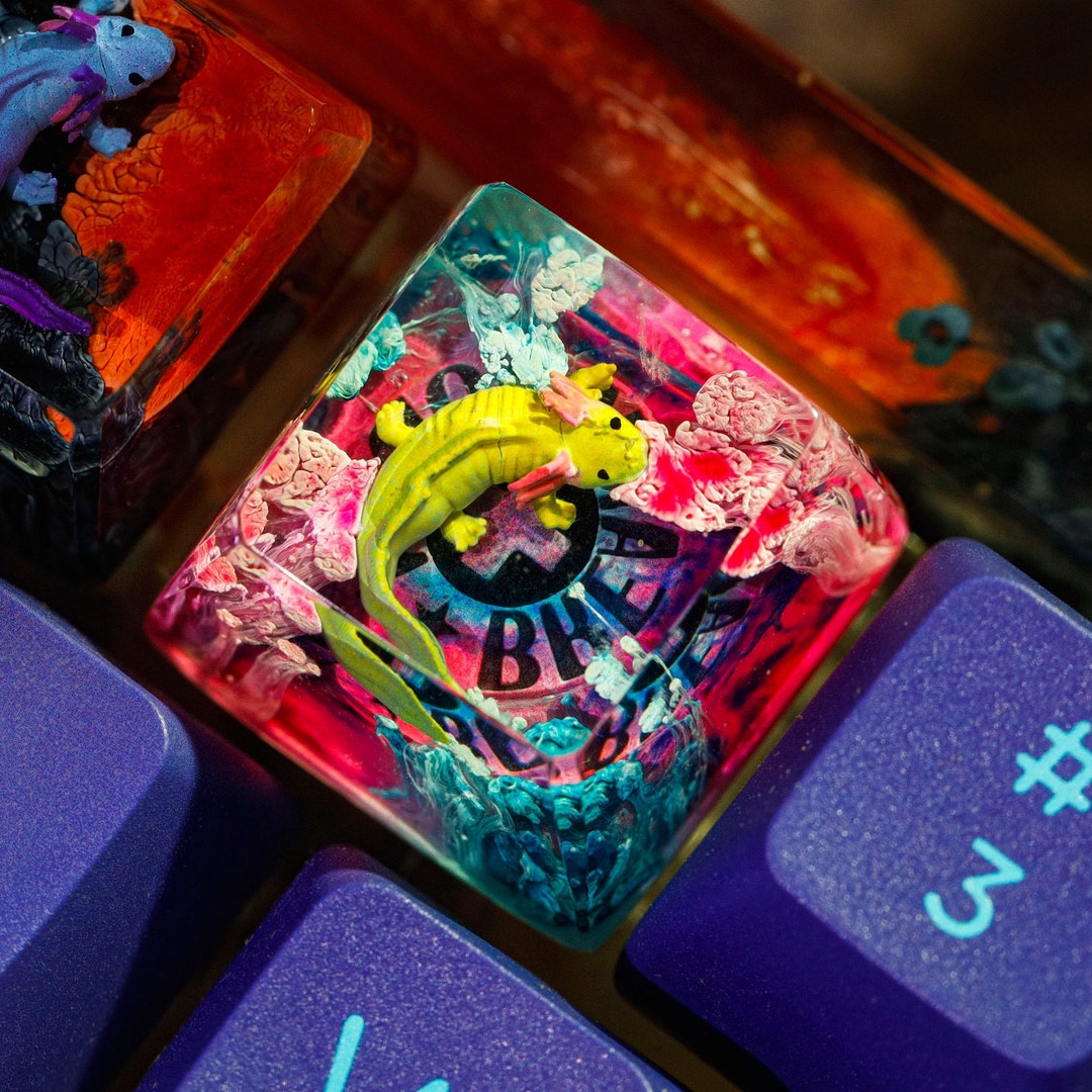 Axolotl Artisan Custom Keycaps, Cherry MX Keycaps Cute ESC Keycap ...