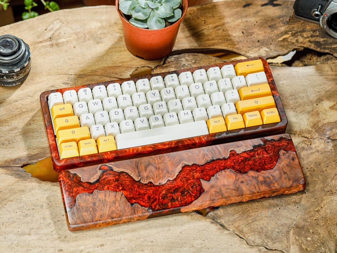 HOT LAVA Artisan Wrist Rest, Wood Mechanical Keyboard Case, Custom ...