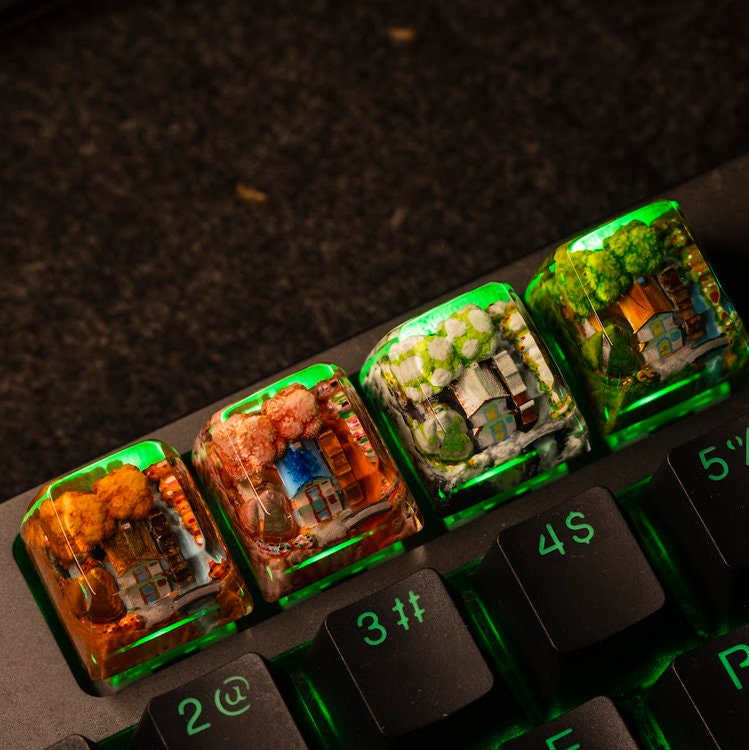 FROZEN WINTER HOME Artisan Keycap, Custom Resin Esc Keycaps, Keycap Set ...