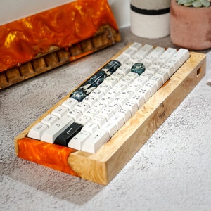 Wood Resin Mechanical Keyboard Case, Mechanical Keyboard Wrist Rest 2 ...