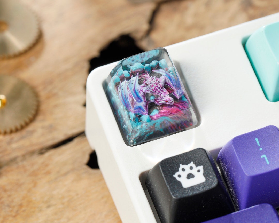 Purple Dragon Custom Keycaps, Artisan Keycaps Anime Cherry MX Keycaps ...