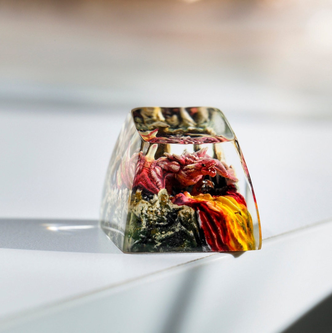 Fire Dragon Custom Keycaps, Artisan Keycap, Artisan Resin Keycaps Anime ...