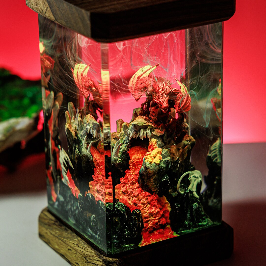 MYTHOLOGY DRAGON Resin Diorama Lamp, Custom Diorama Kit, Resin Dragon ...