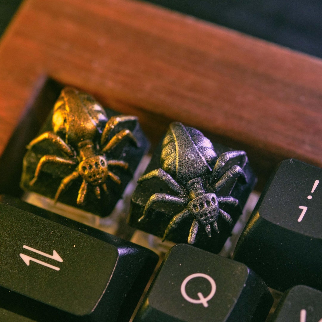 Keycaps Custom Artisan, Keycaps Anime Cute, Spider Artisan Keycap, Gold ...