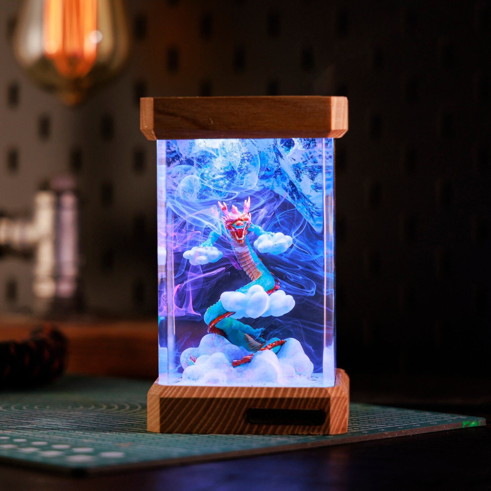 DRAGON Resin Lamp, Custom Epoxy Lamp, Custom Diorama Resin Night Light ...