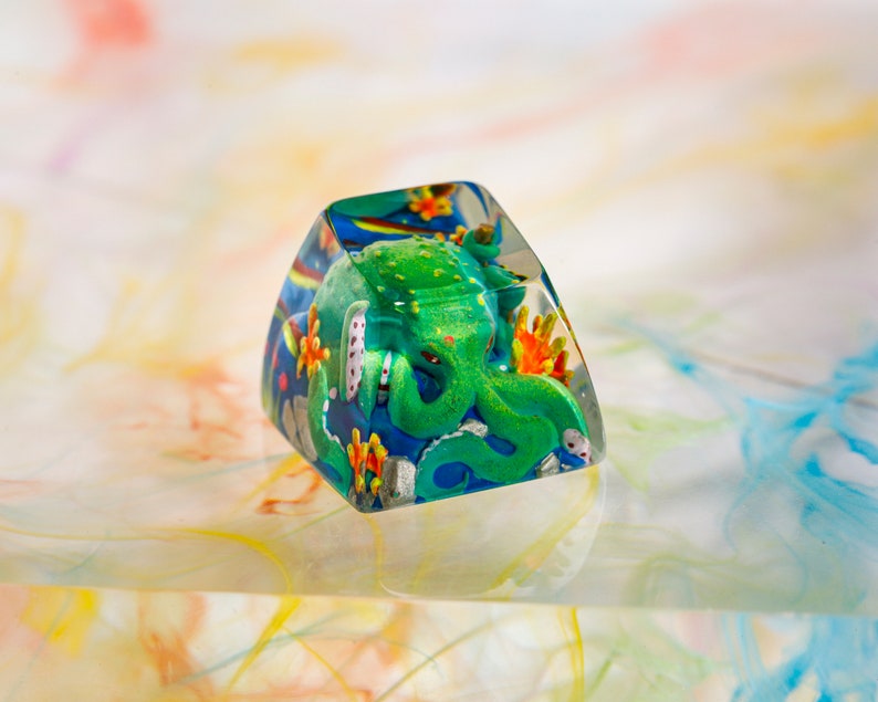 Octopus Artisan Keycap, Custom Keycap, Keycaps Resin, Keycap Handmade ...