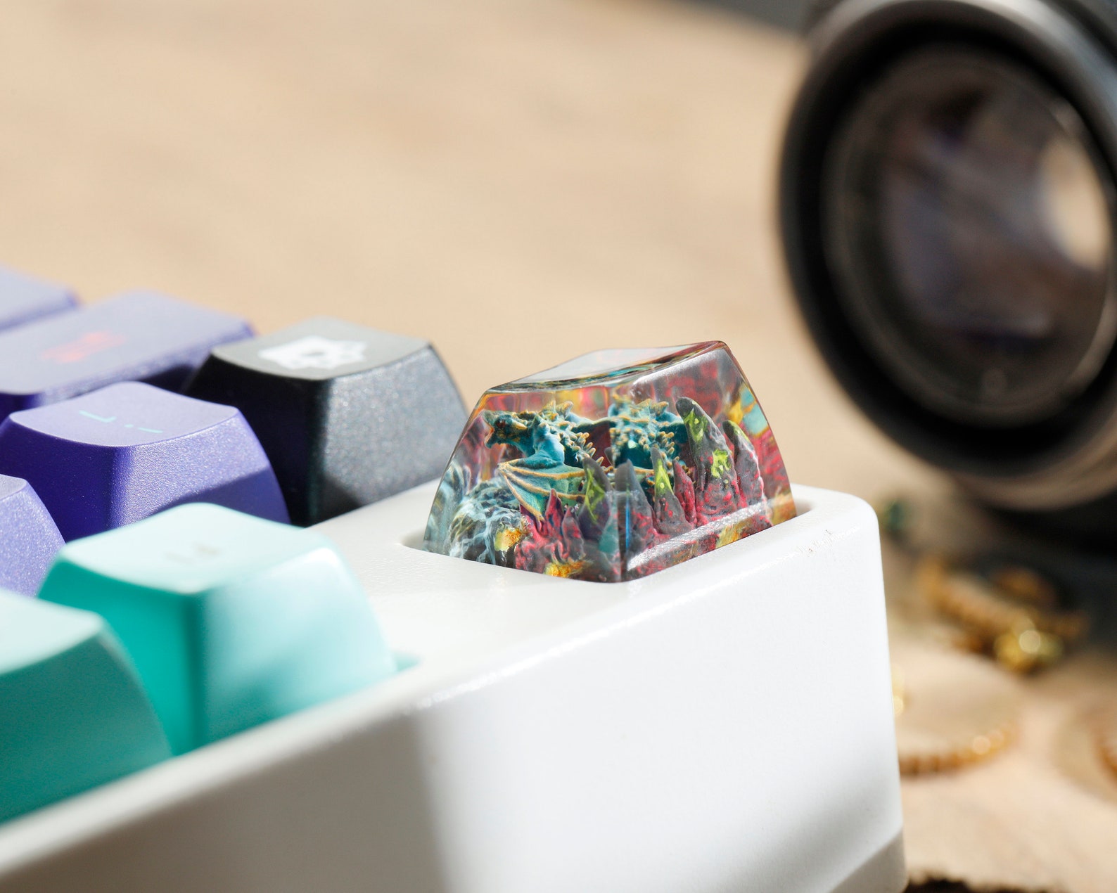 Water Dragon Custom Keycaps, Artisan Keycaps Anime Cherry MX Keycaps ...