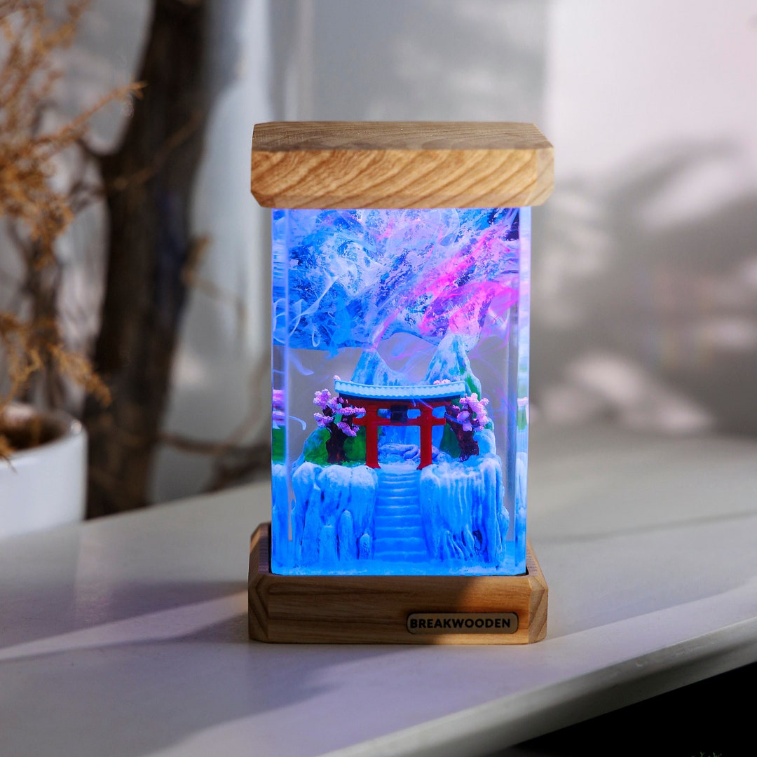 Torri Gate Resin Lamp, Japanese Epoxy Lamp, Custom Epoxy Art Lamp ...