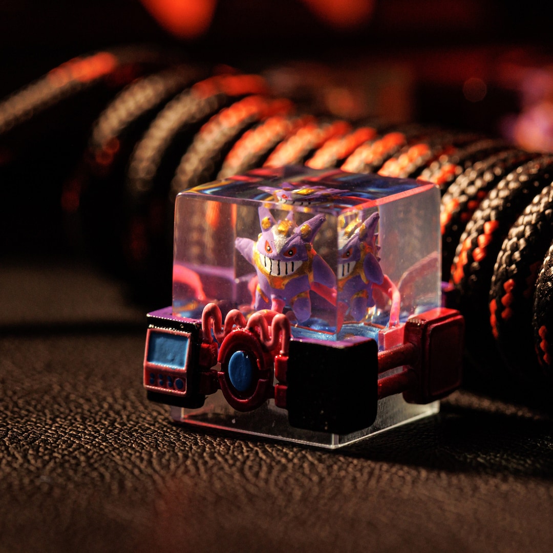 GENGAR POKEMON Artisan Keycaps, Custom Keycap Cute and ESC Resin Keycap ...
