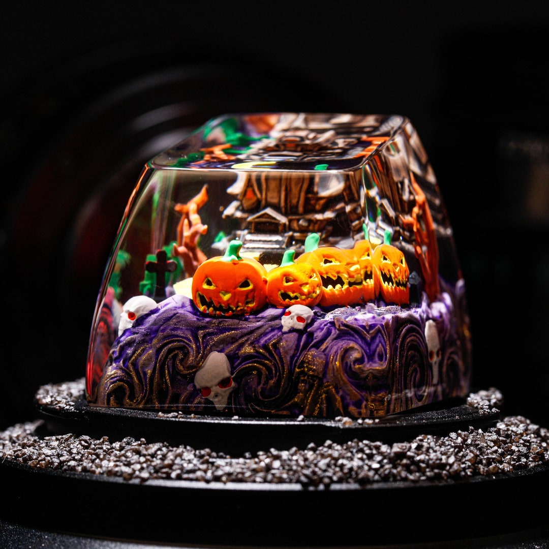 Halloween Artisan Keycap, Ghost and Pumpkin Custom Keycaps for ...