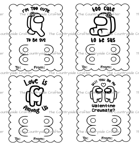 Among us valentine coloring pages - accessoriesbool