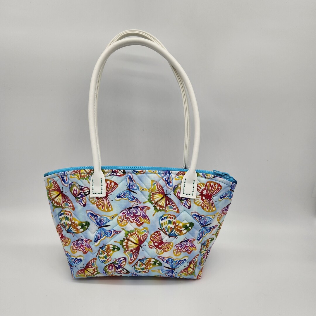 Butterfly Quilted Handbag, Watercolor Butterfly Lover Gift, Blue ...