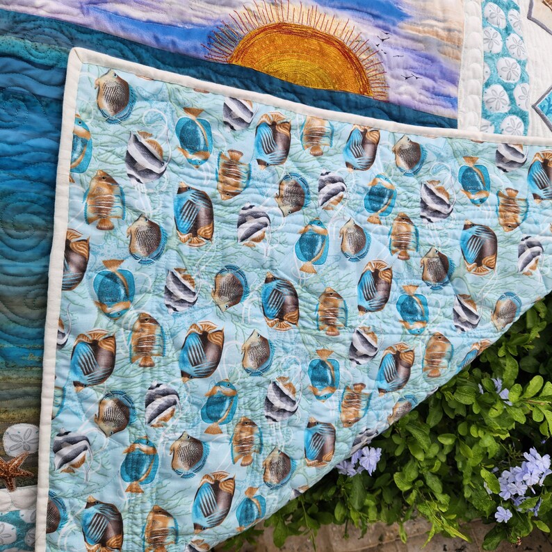 Sandcastle Seashells by the Sea Quilt, Seaside Quilt Wall Decor - Etsy