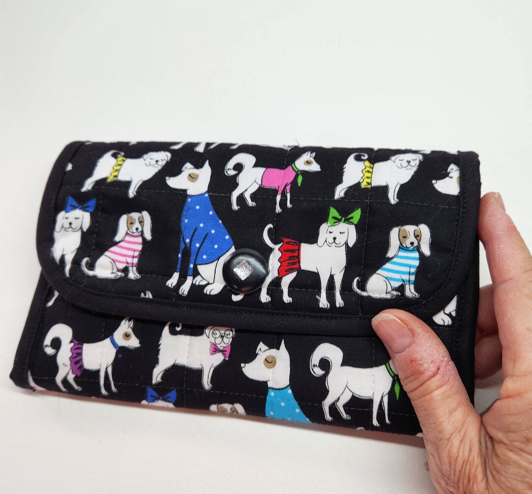 Adorable Dogs Wallet, Cute Funny Dogs Tri-fold Wallet, Fabric Wallet ...