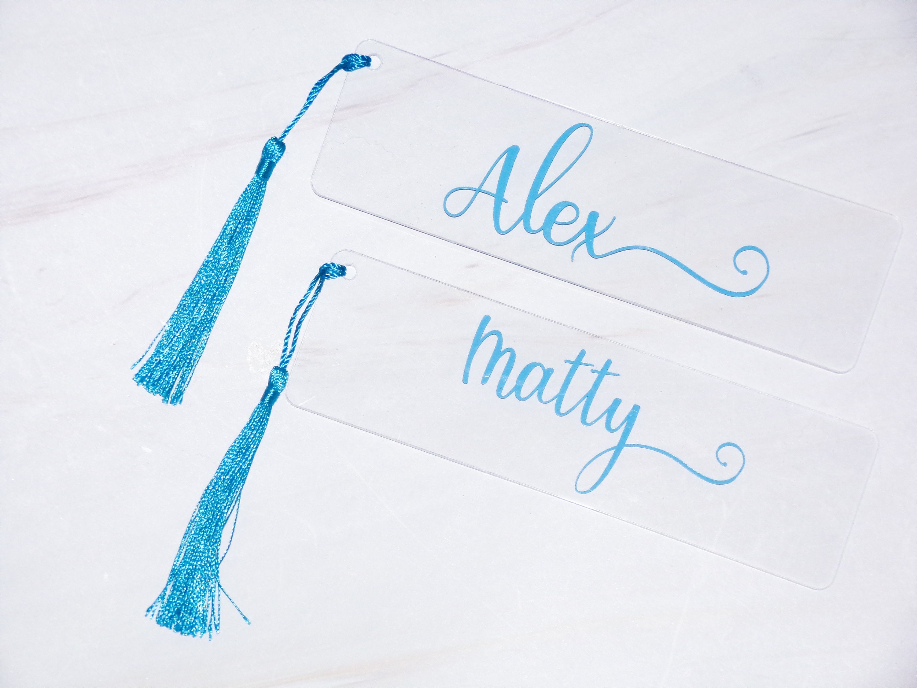 Personalised acrylic bookmark with tassel | Etsy