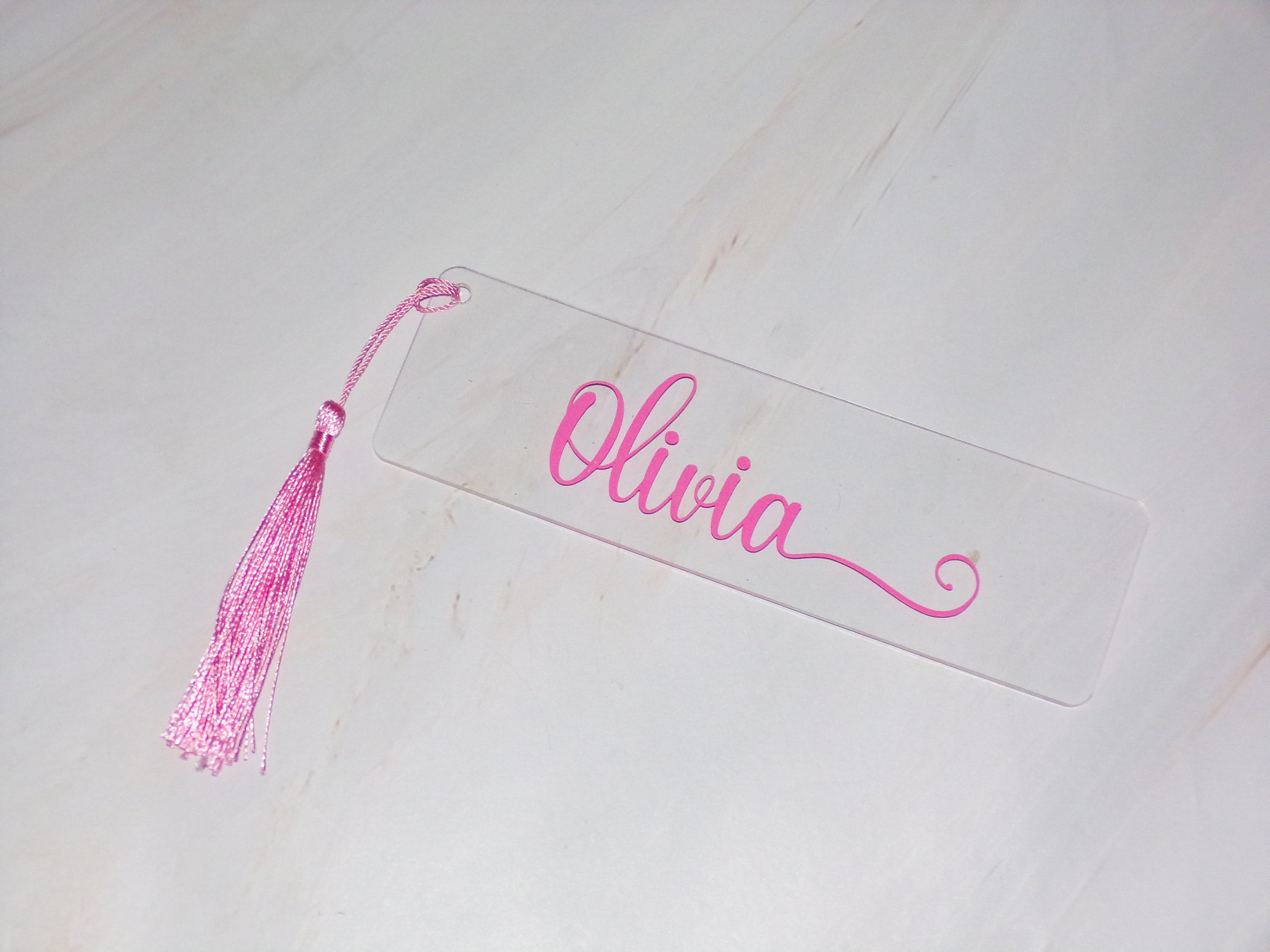 Personalised Acrylic Bookmark With Tassel - Etsy UK