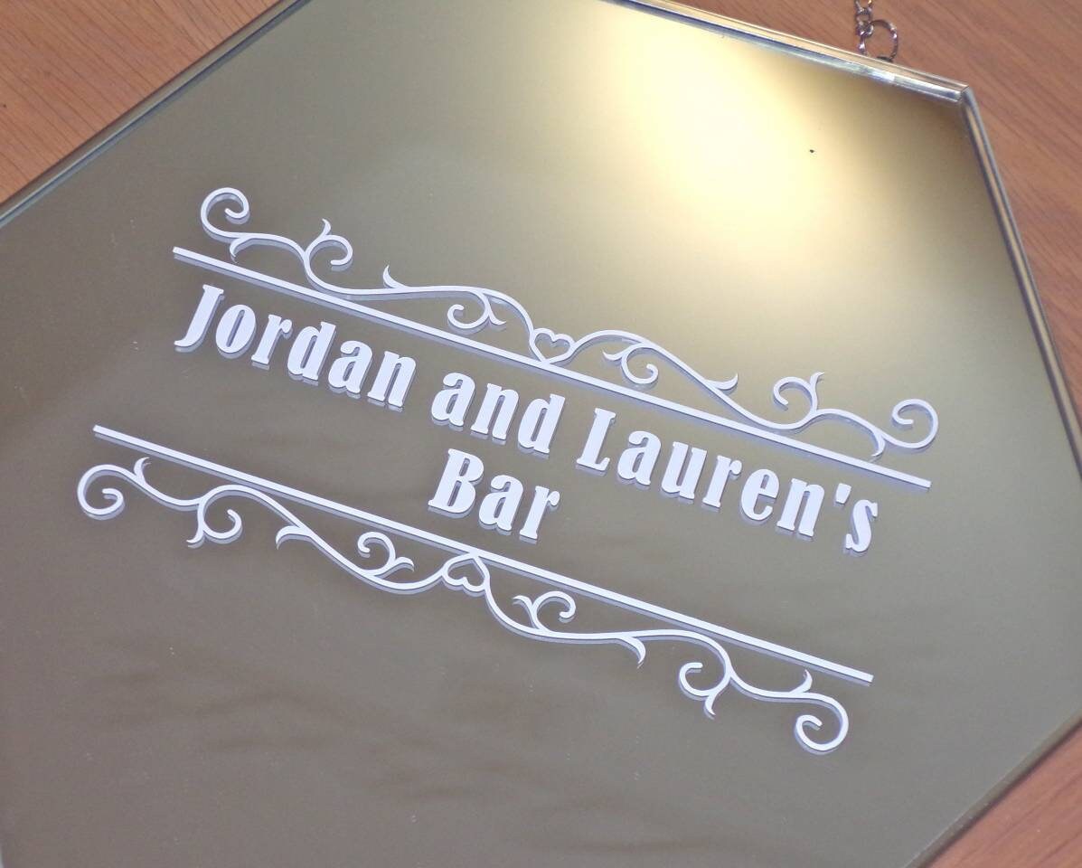 Home Bar Mirror Personalised Sticker Decal - Etsy UK