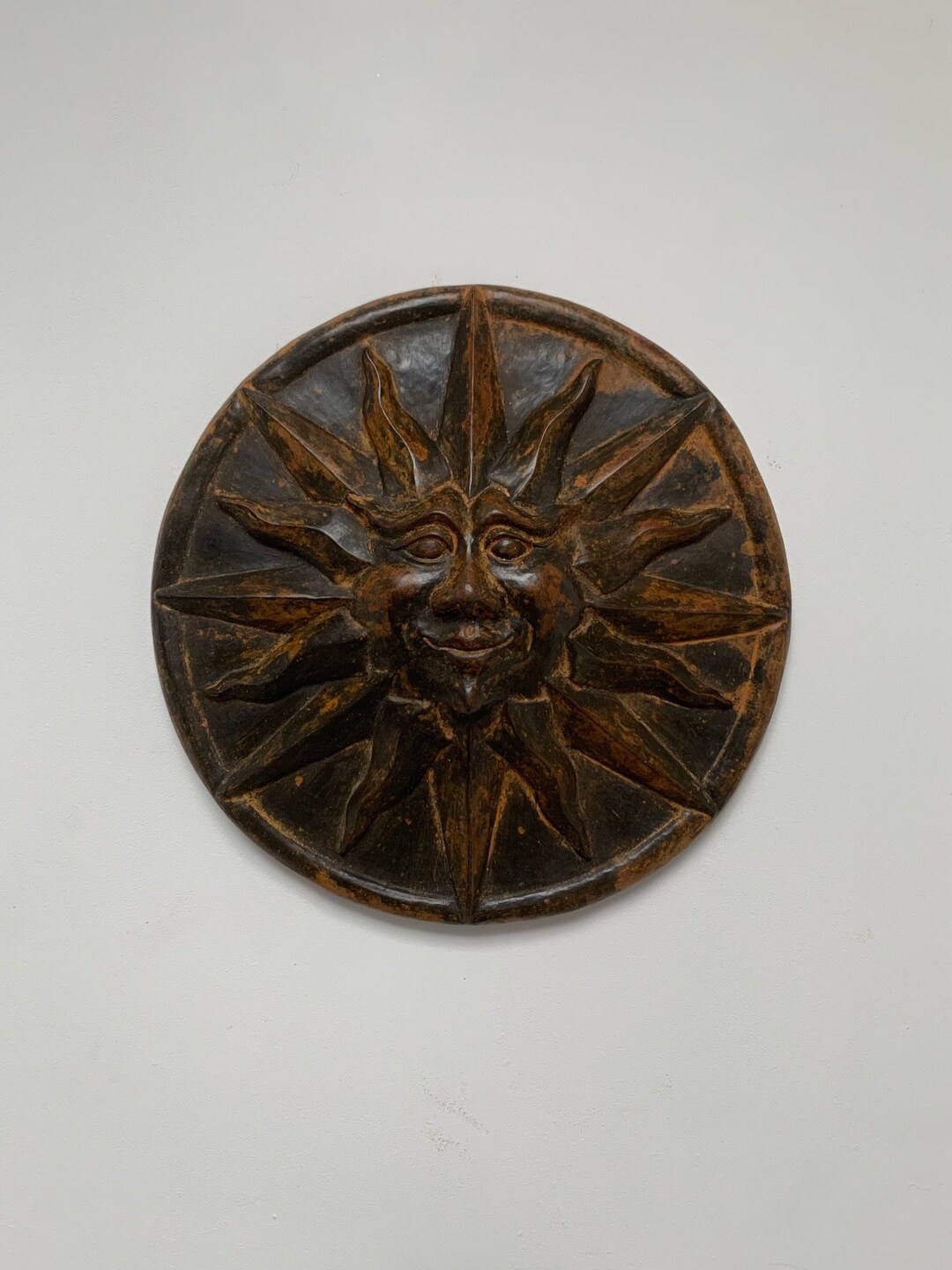 Handmade Sun Plaque, Mixed Metal Finish - Indoor/outdoor Sculpture ...