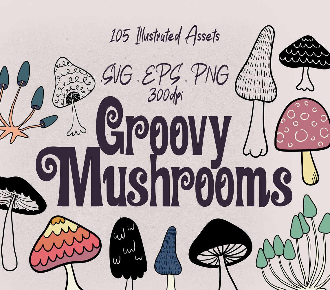 Mushroom SVG PNG EPS Fungus Svg Clipart Vector Digital Download - Etsy