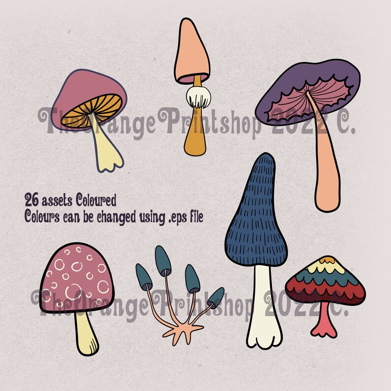 Mushroom SVG PNG EPS Fungus Svg Clipart Vector Digital Download - Etsy
