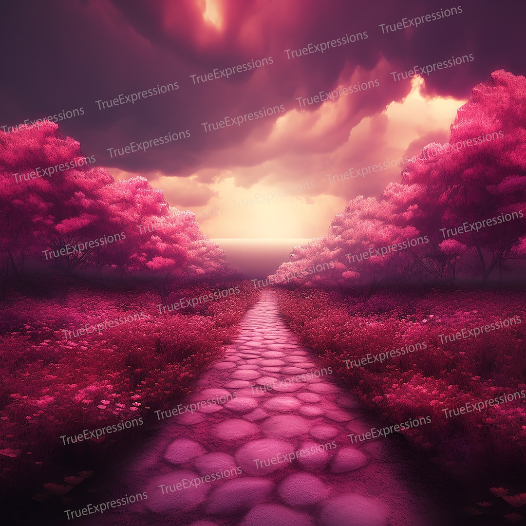 Heavenly Berry Path AI Art Background (PNG Download) - Etsy