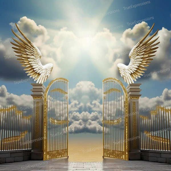 Angel Wing Gate Iv Ai Art Christian Wings Funeral Gates - Etsy