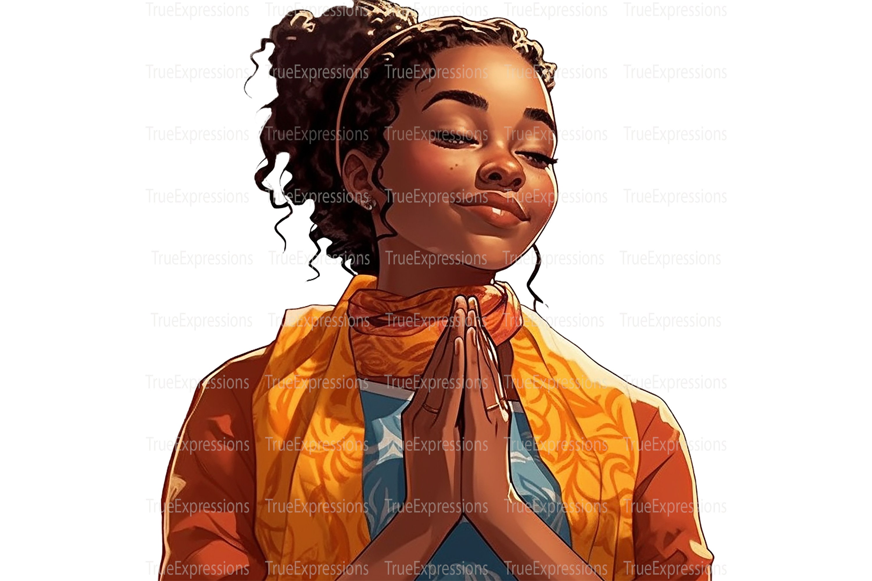 Prayed Up AI Art Christian Faith Black Girl Praying - Etsy