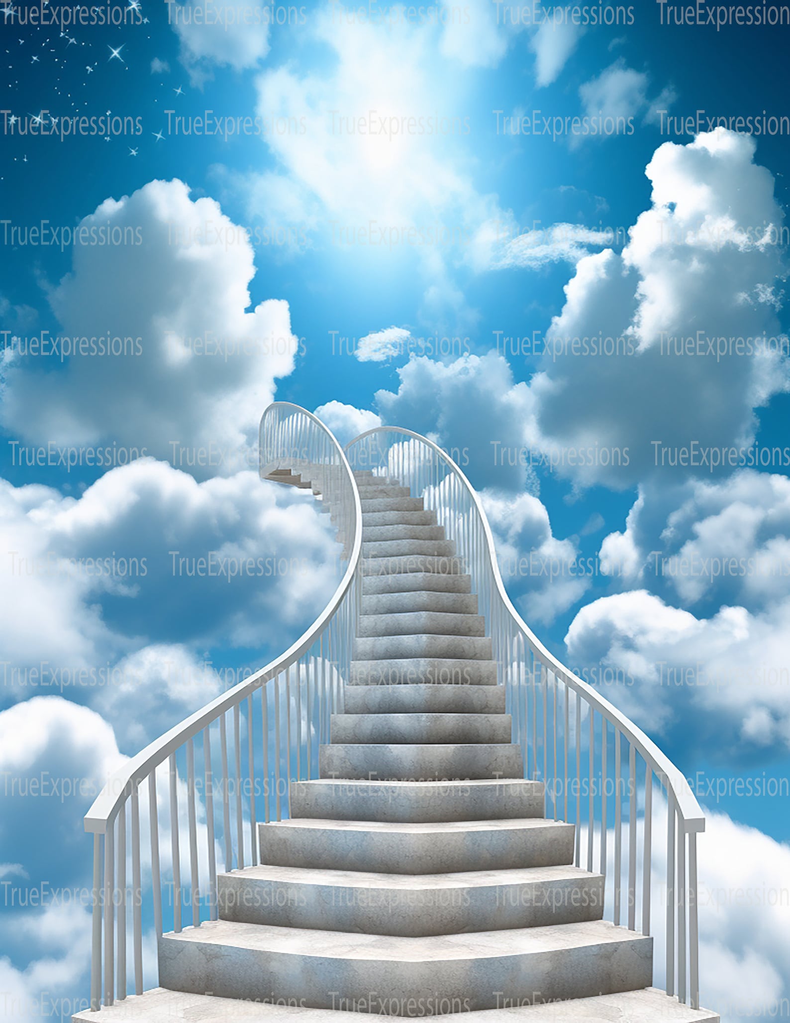 Stairway to Heaven X, AI Art, Christian, Funeral, Gates, Blue, Heaven ...