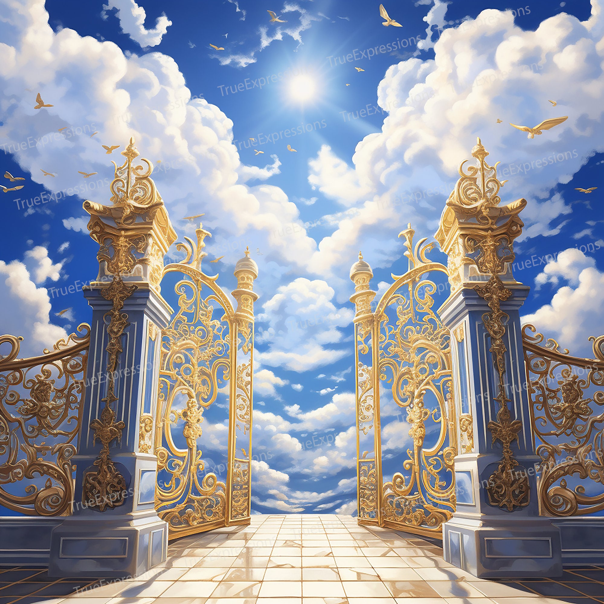 The Royal Entrance IV AI Art Christian Faith Gates Gold - Etsy