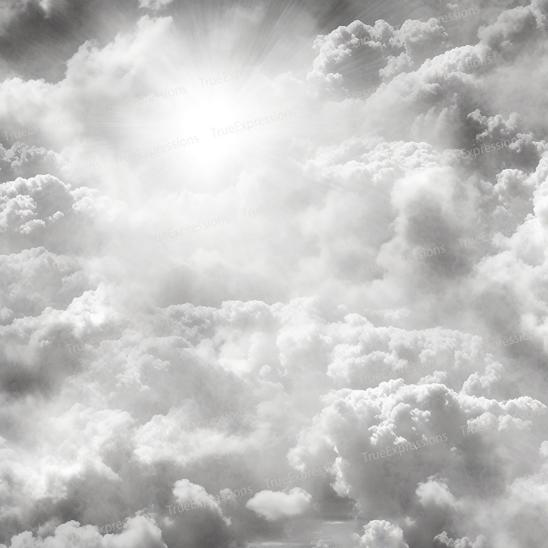 Heavenly White Clouds II, AI Art, Christian, Funeral, White, Clouds ...