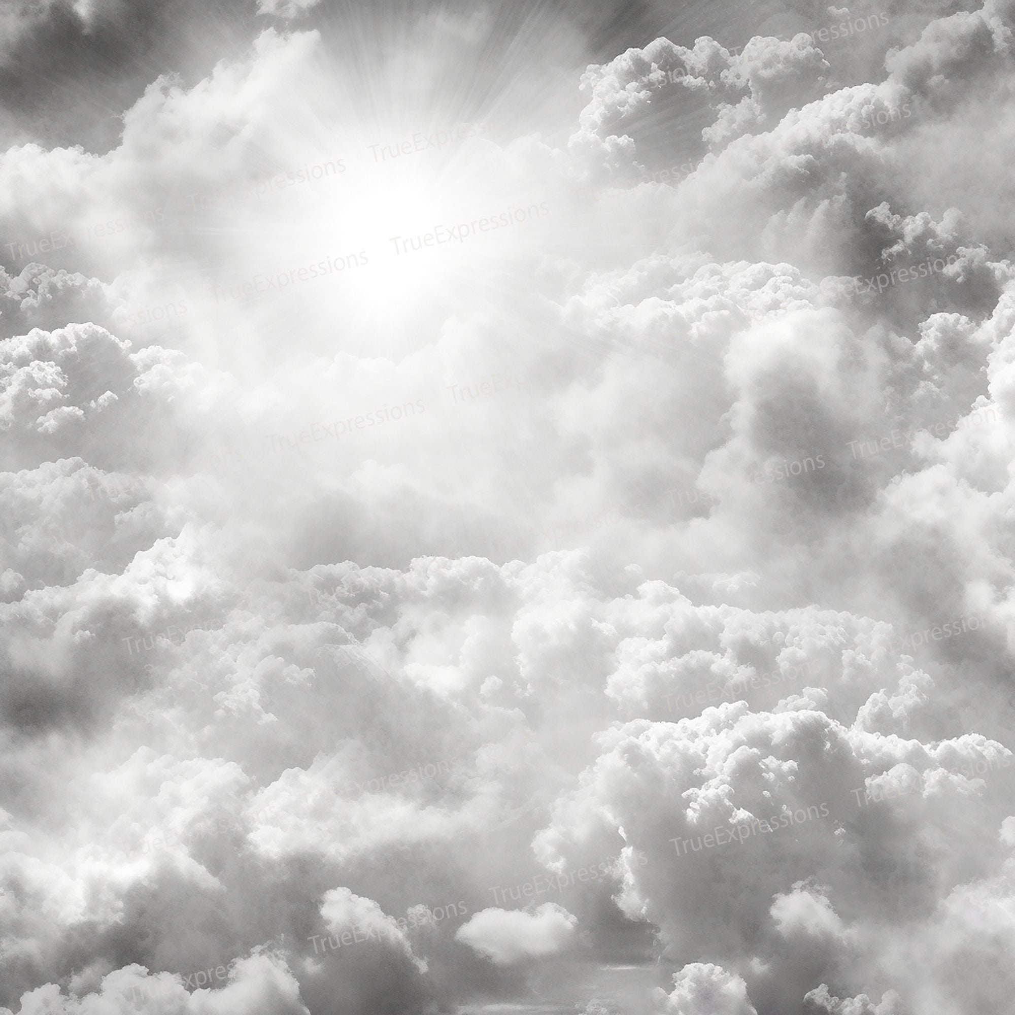 Heavenly White Clouds II, AI Art, Christian, Funeral, White, Clouds Heaven, Memorial, Background ...