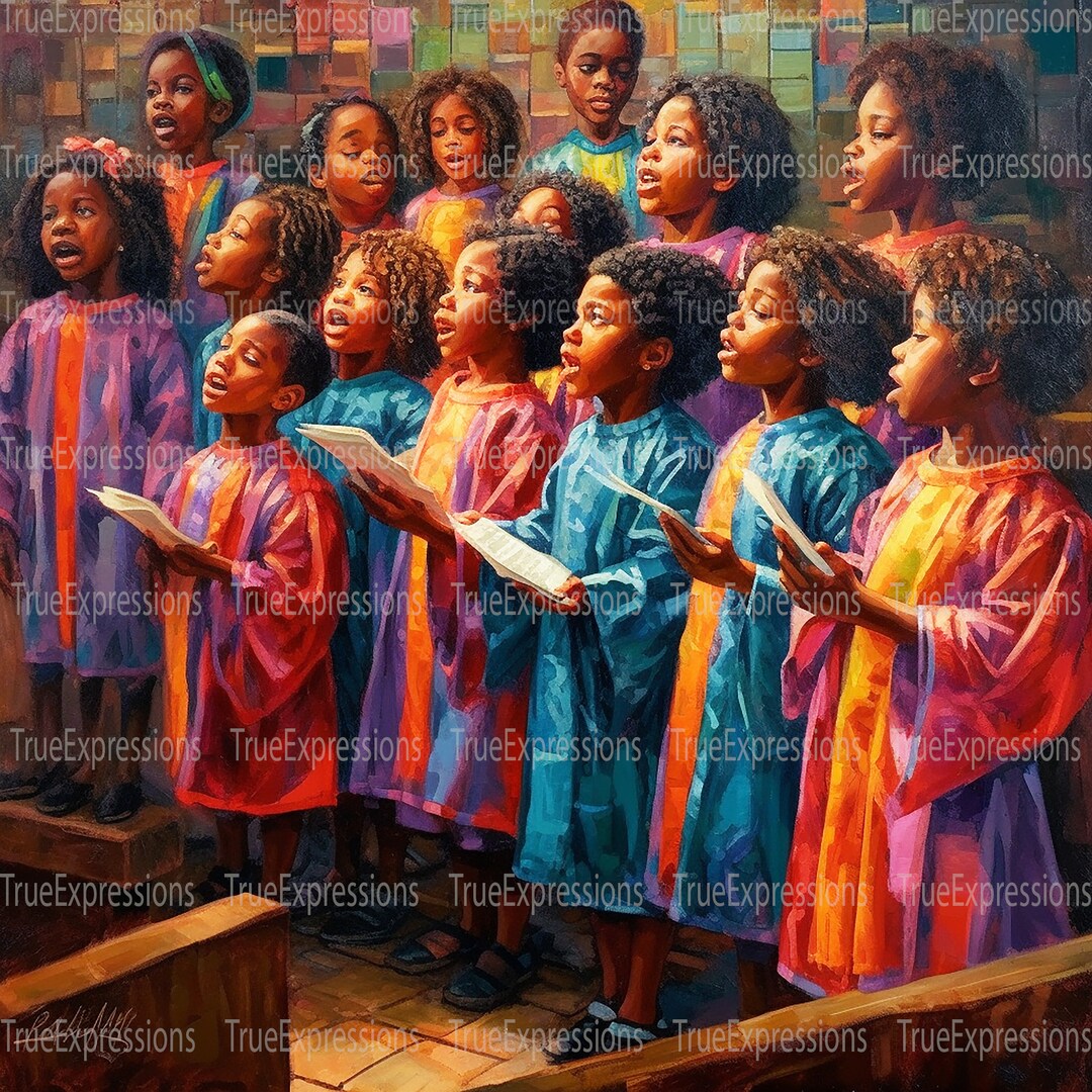 Children's Church Choir AI Art Print (PNG Digital Download) - Etsy