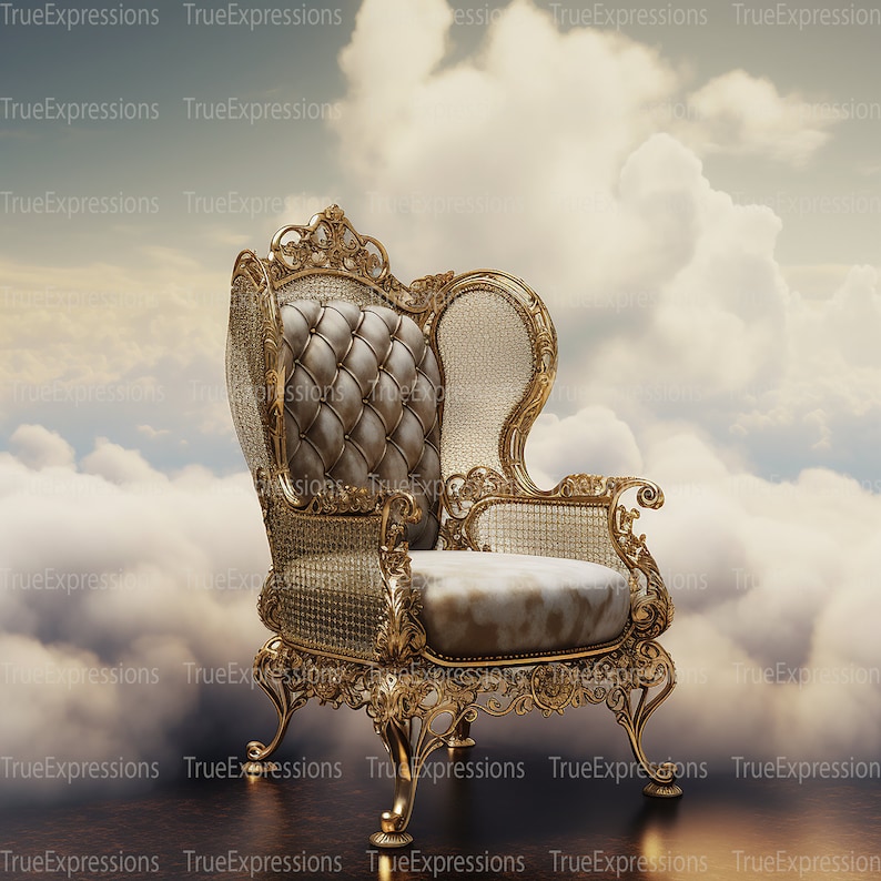 Royal Seat, AI Art, Christian, Faith, Funeral, Chair, Gold, Heaven ...