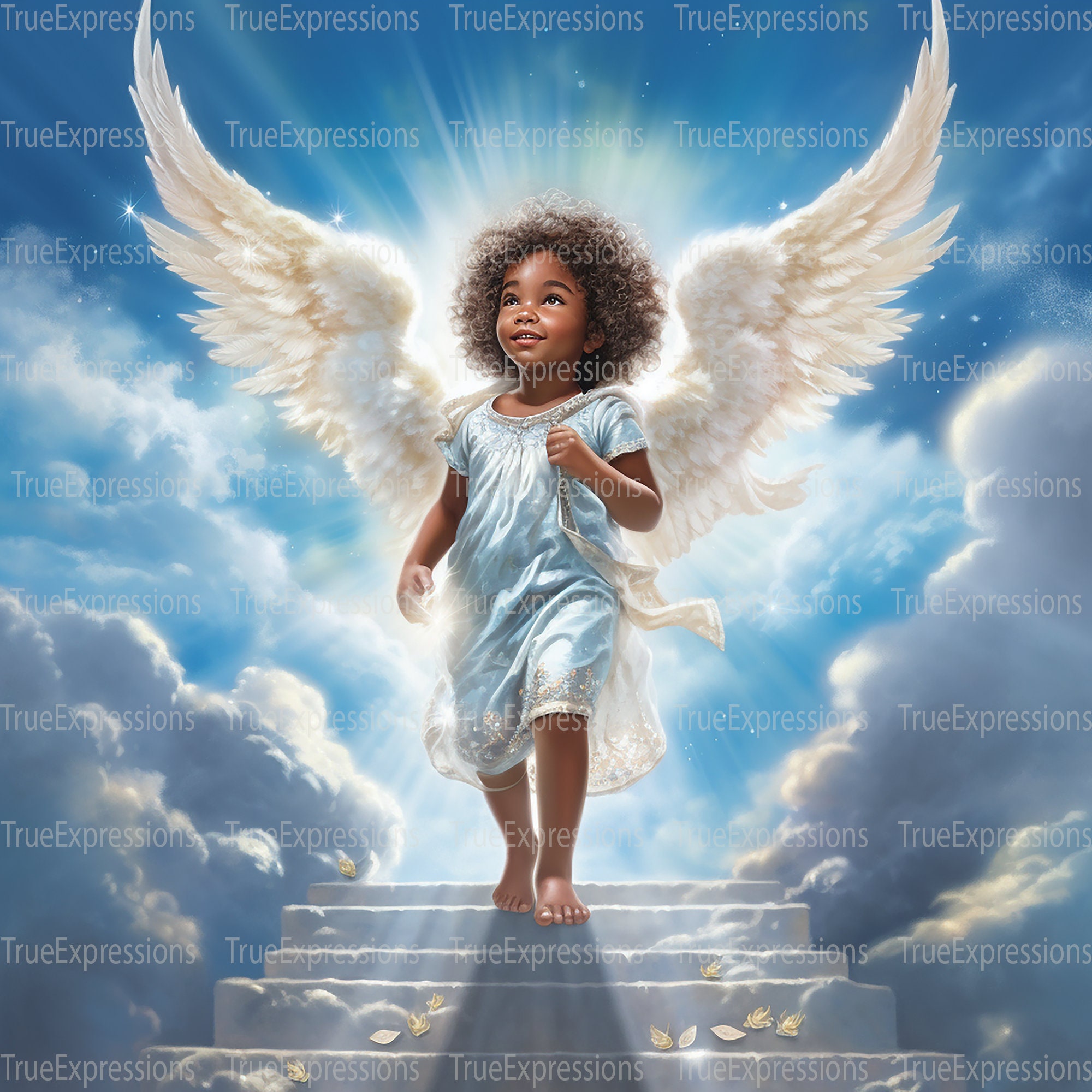Girl Angel II, AI Art, Christian, Faith, Wings, Angel, Black, Wings ...