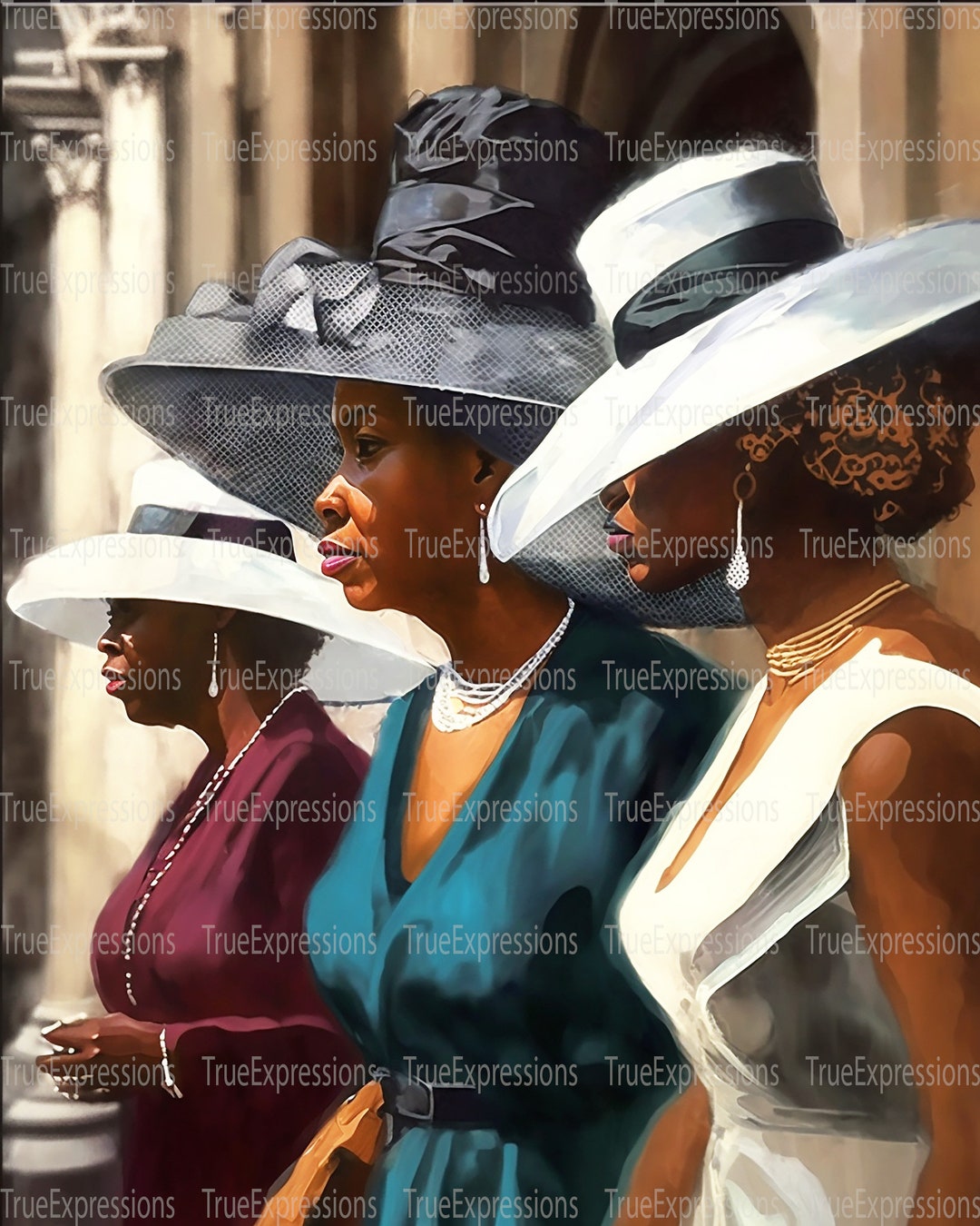 Church Hats AI Art: Senior Women PNG Download - Etsy