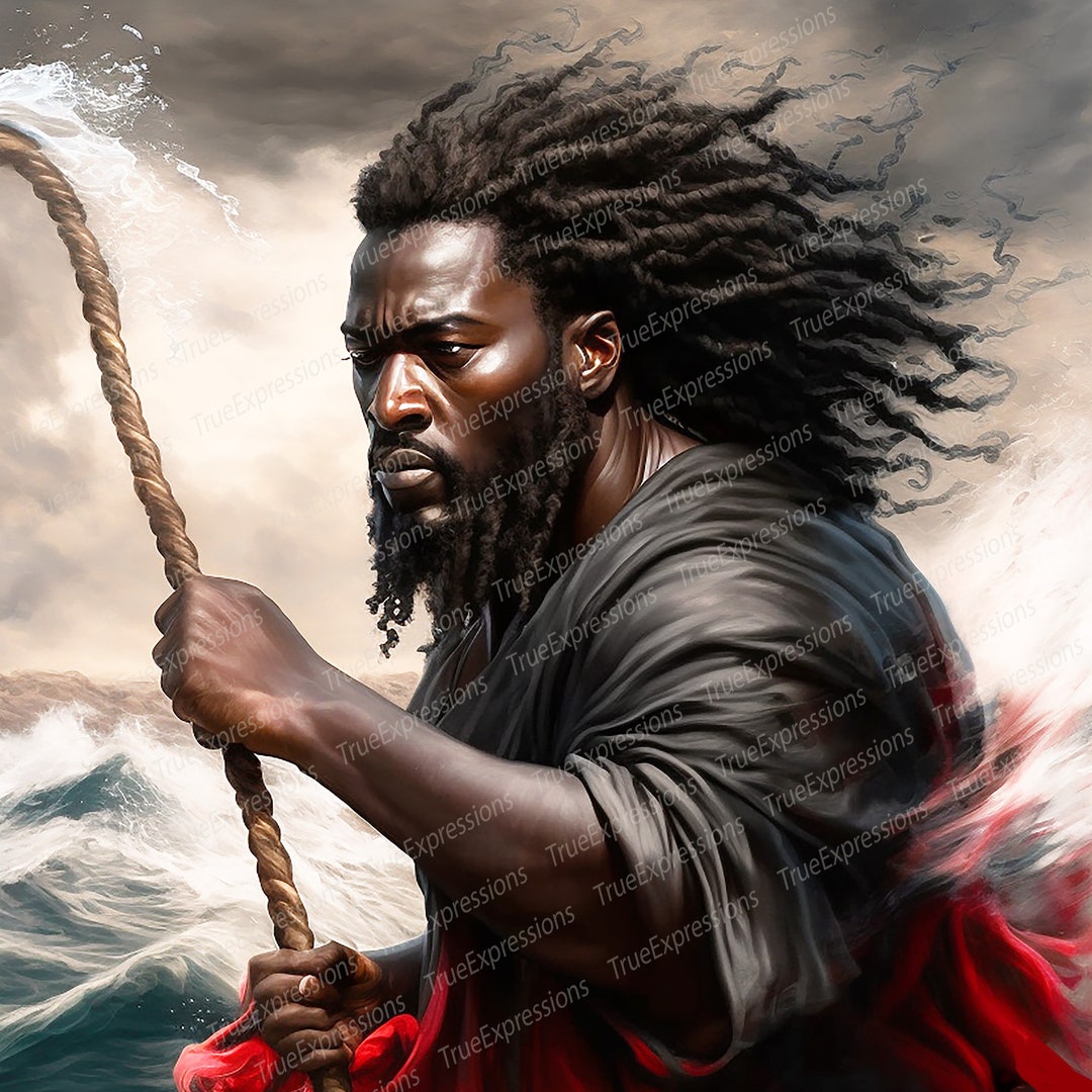 Moses at Sea AI Art Printable: Christian Bible Character (PNG Download ...