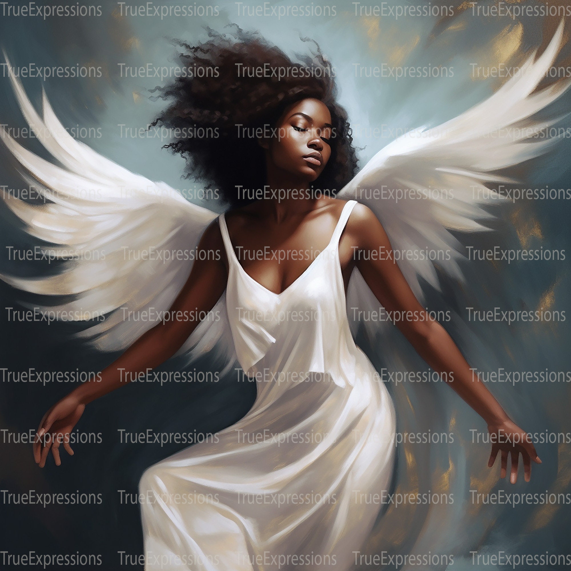 Praying Angel Art: Christian PNG Digital Download (14x14) - Etsy