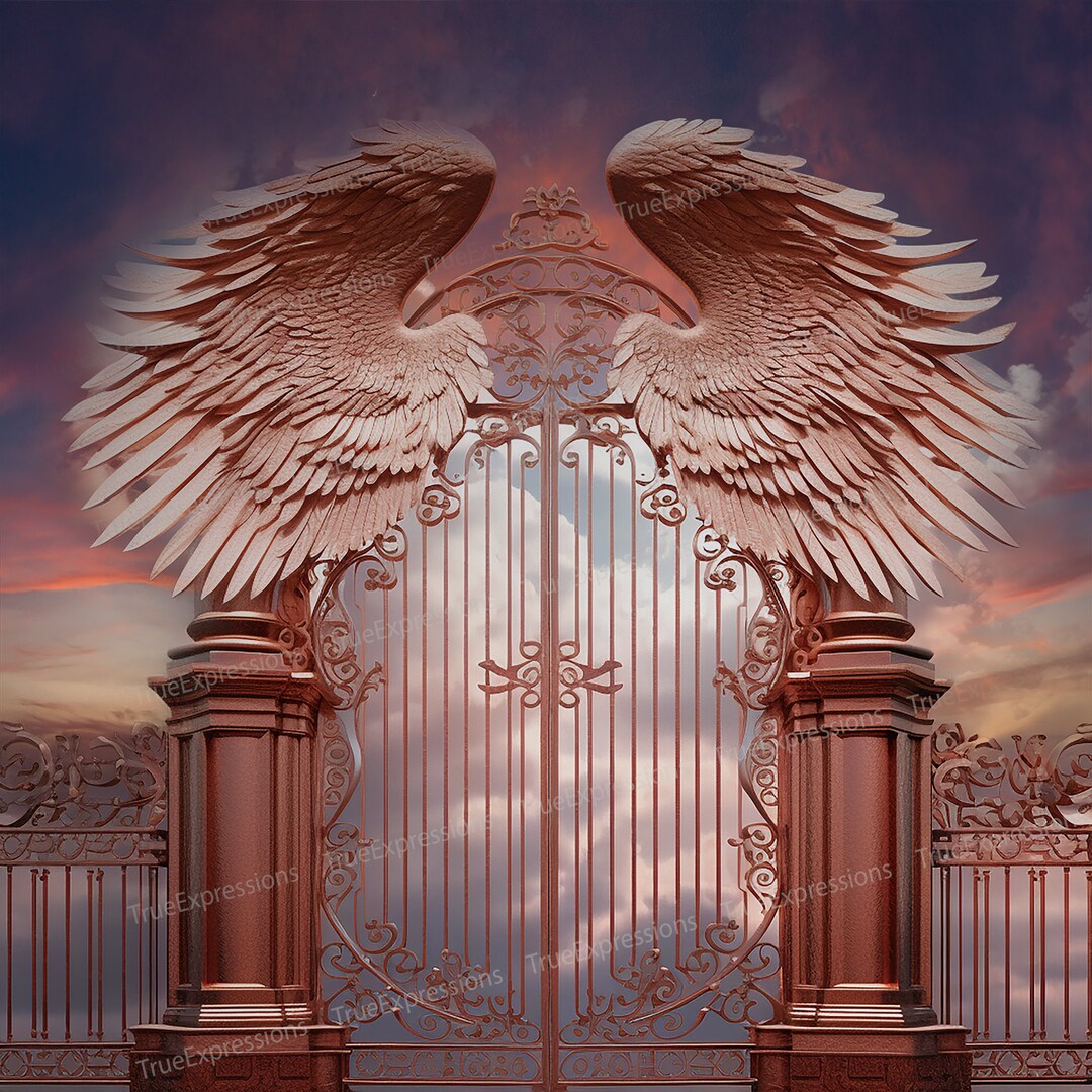 Rose Gold Heaven Gates AI Art: Angel Wings PNG (digital Download) - Etsy