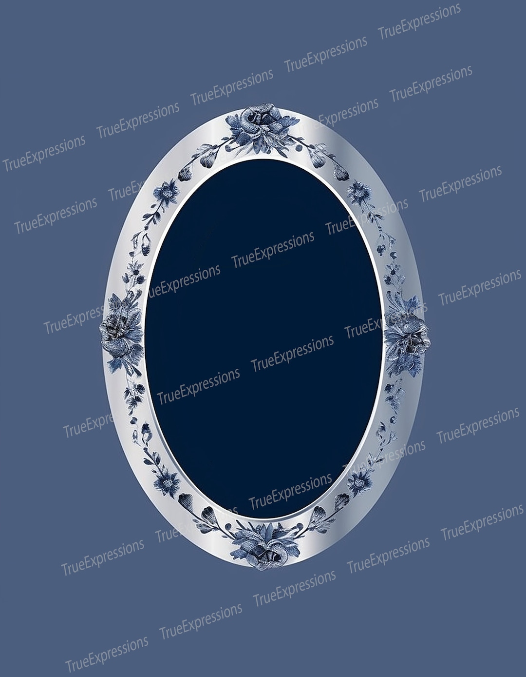 Silver Floral Frame: AI Art PNG File (digital Download) - Etsy