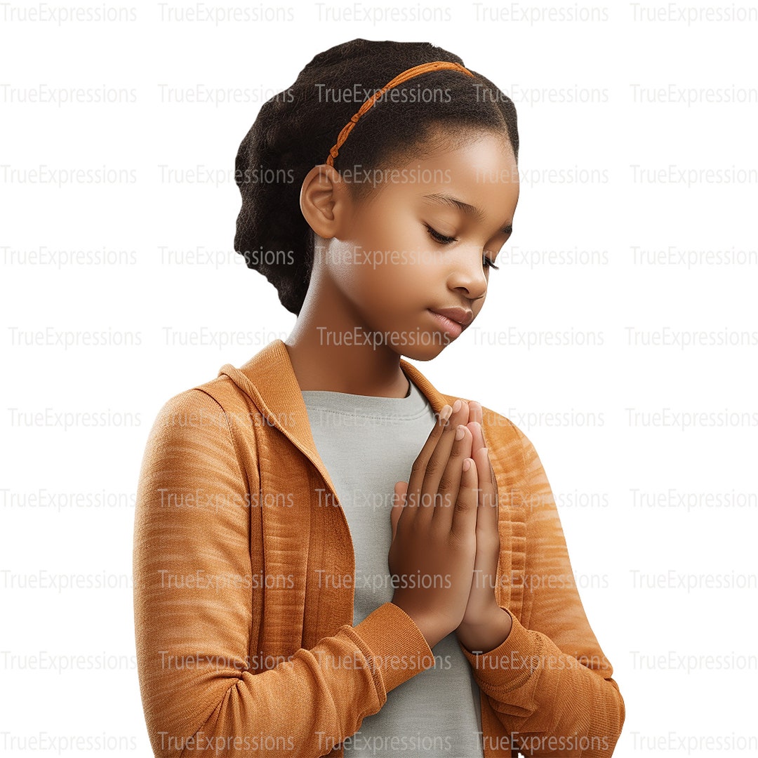 A Girl's Prayer, AI Art, Christian, Faith, Black Girl Praying ...