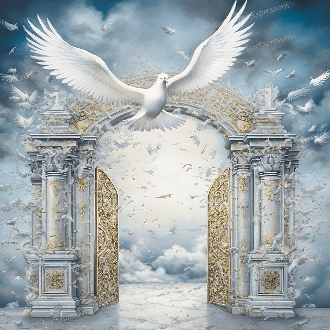 Heavenly Dove Gates AI Art: Christian Funeral PNG (digital Download) - Etsy